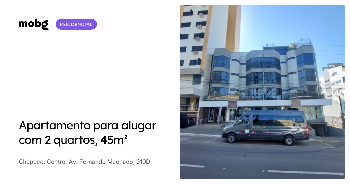 Apartamento com 2 Quartos de 45m² para Alugar no Centro, Chapecó por R ...