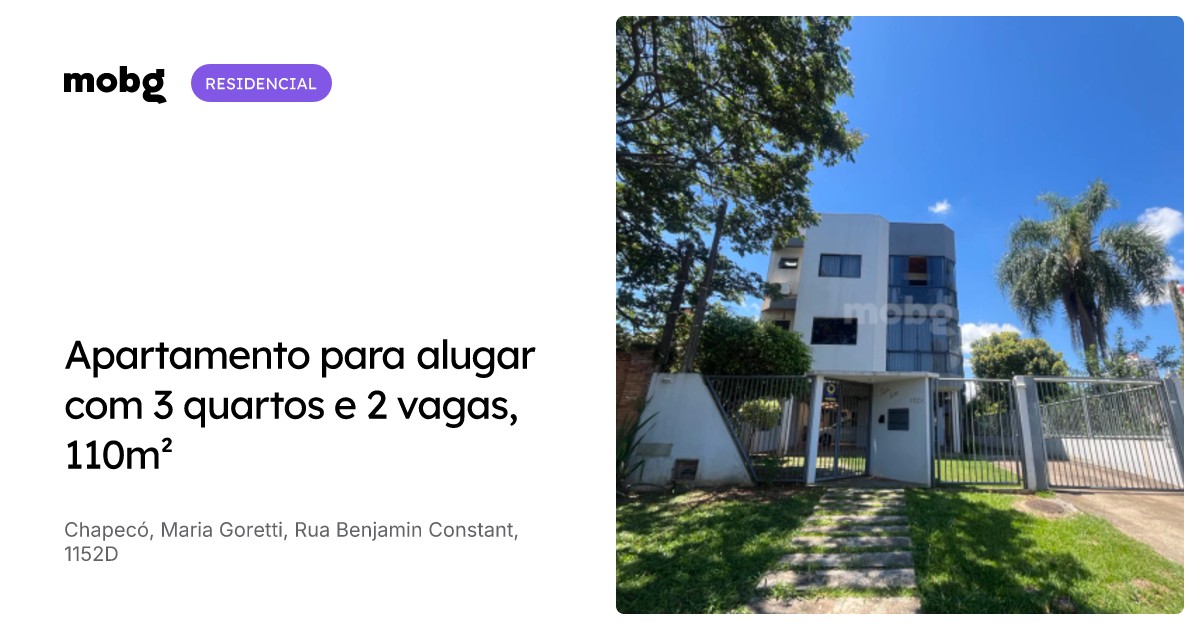 Apartamento com 3 Quartos de 110m² para Alugar no Maria Goretti ...
